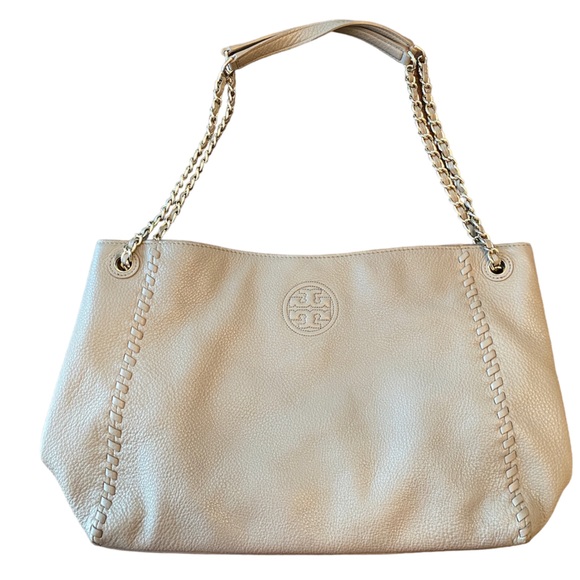 Tory Burch | Bags | Tory Burch Thea Chain Shoulder Slouchy Tote Gray Pebble | Poshmark